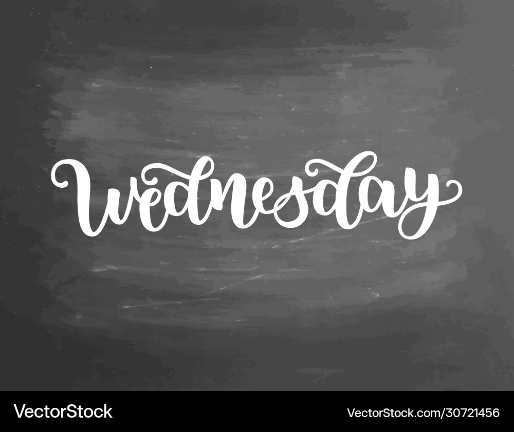 Wednesday handwriting font calligraphy Royalty Free Vector