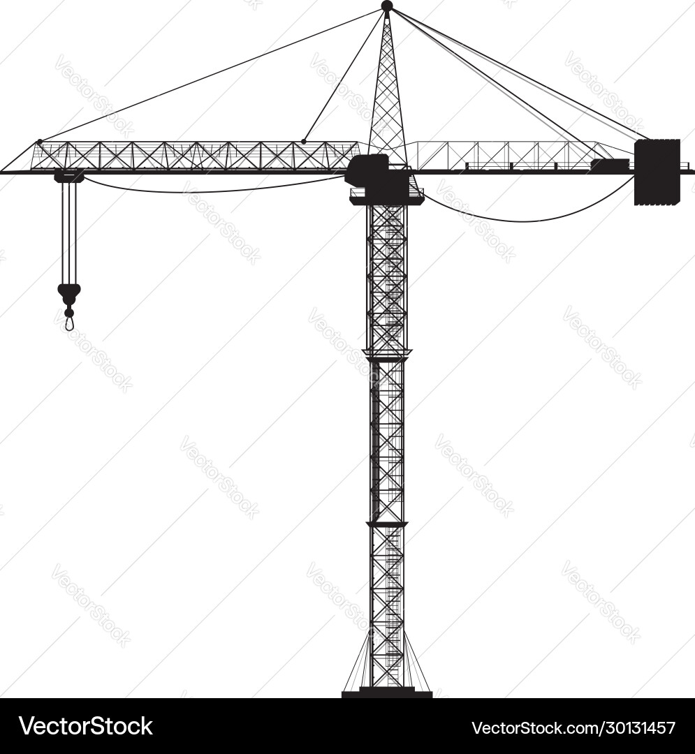 Black crane on white Royalty Free Vector Image