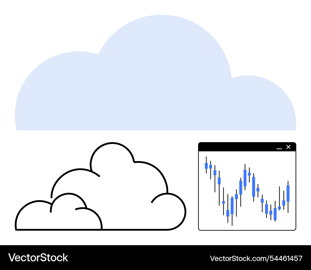 Cloud-Technologie und Datenanalyse vertreten Vektorbild