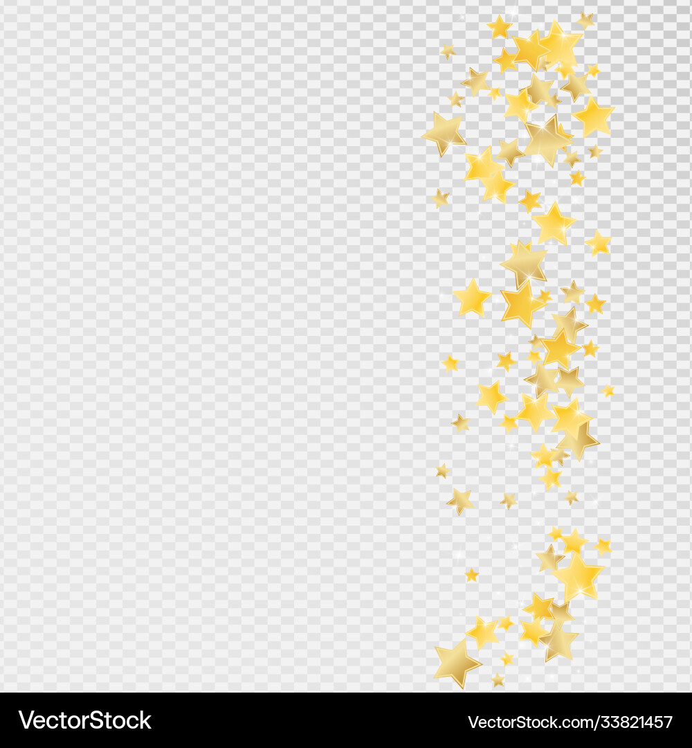 Gold magic stars transparent background Royalty Free Vector