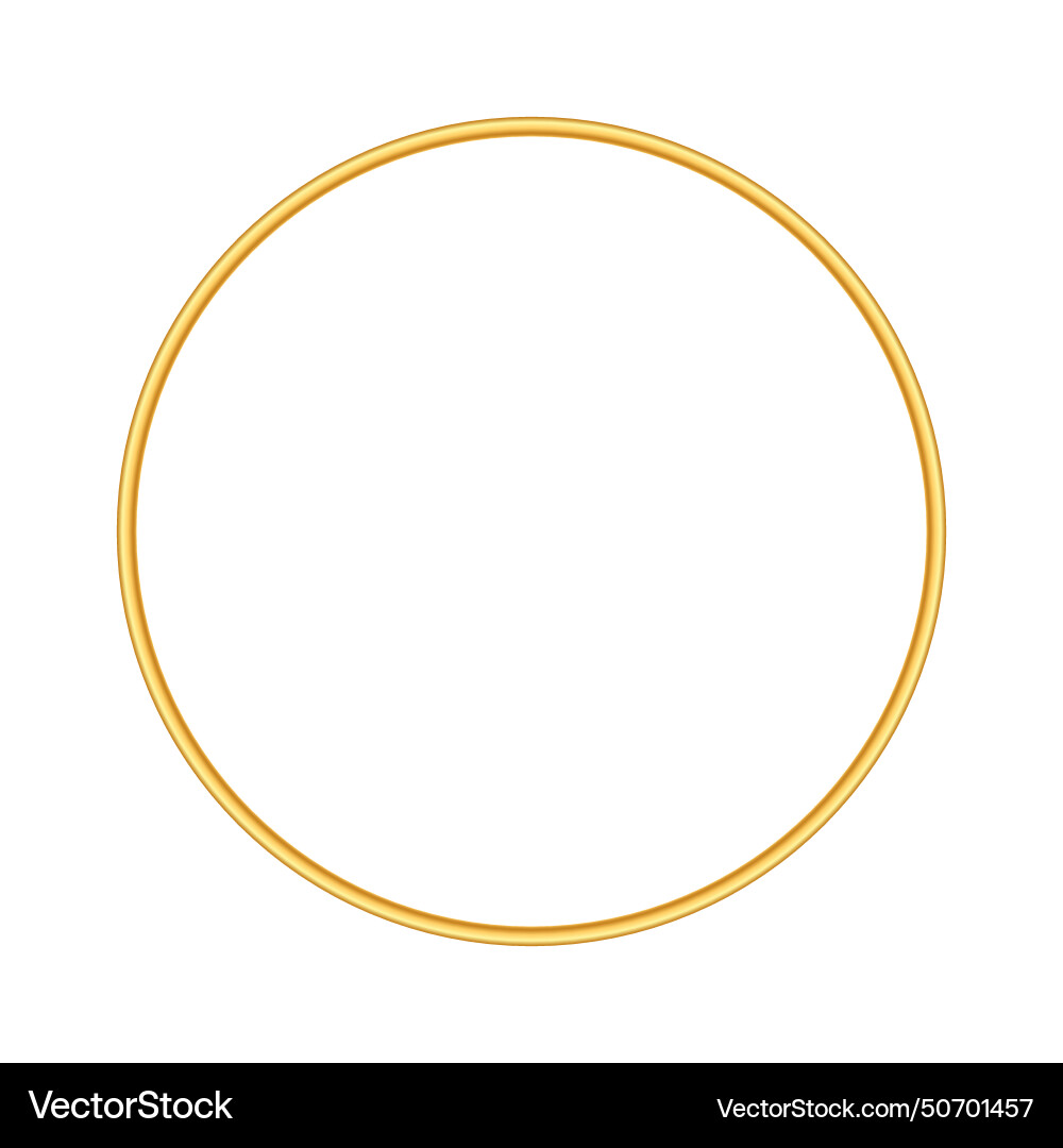 Gold thin round frame golden luxury circle logo Vector Image