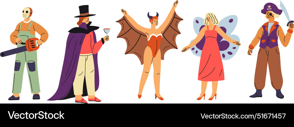 Halloween costumes Royalty Free Vector Image - VectorStock