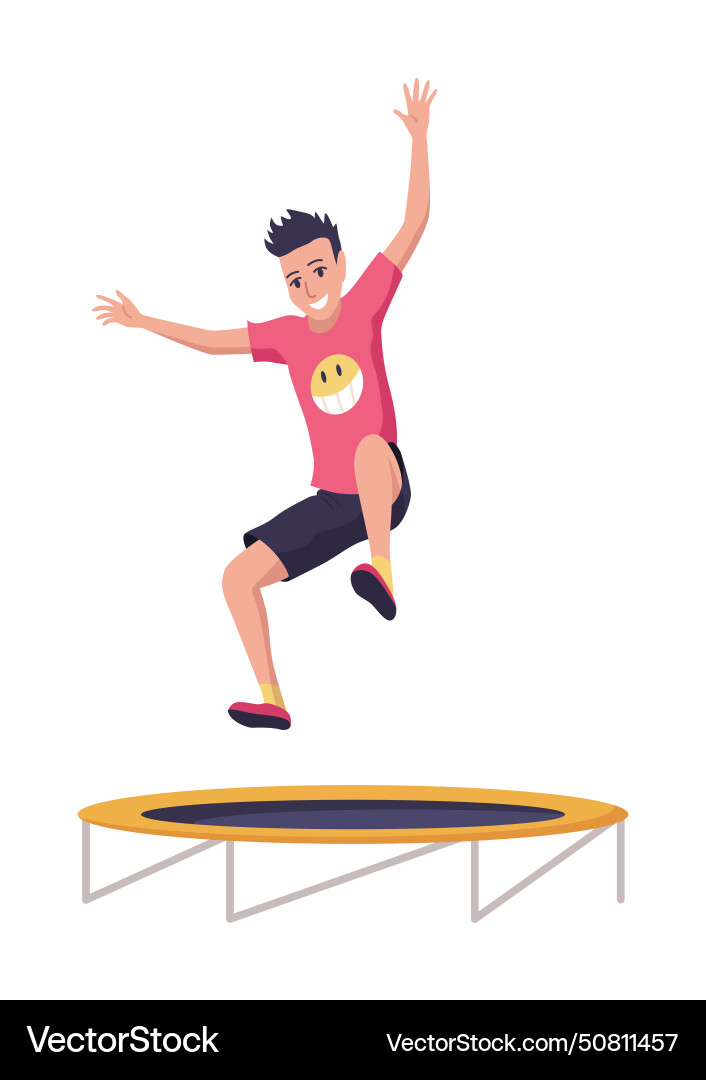 Kids jumping on trampoline icon child activities Vector Image