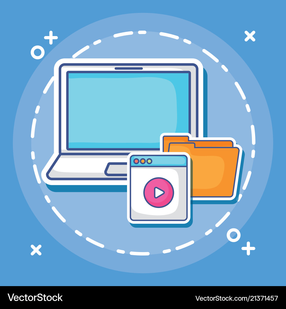 Laptop computer design Royalty Free Vector Image