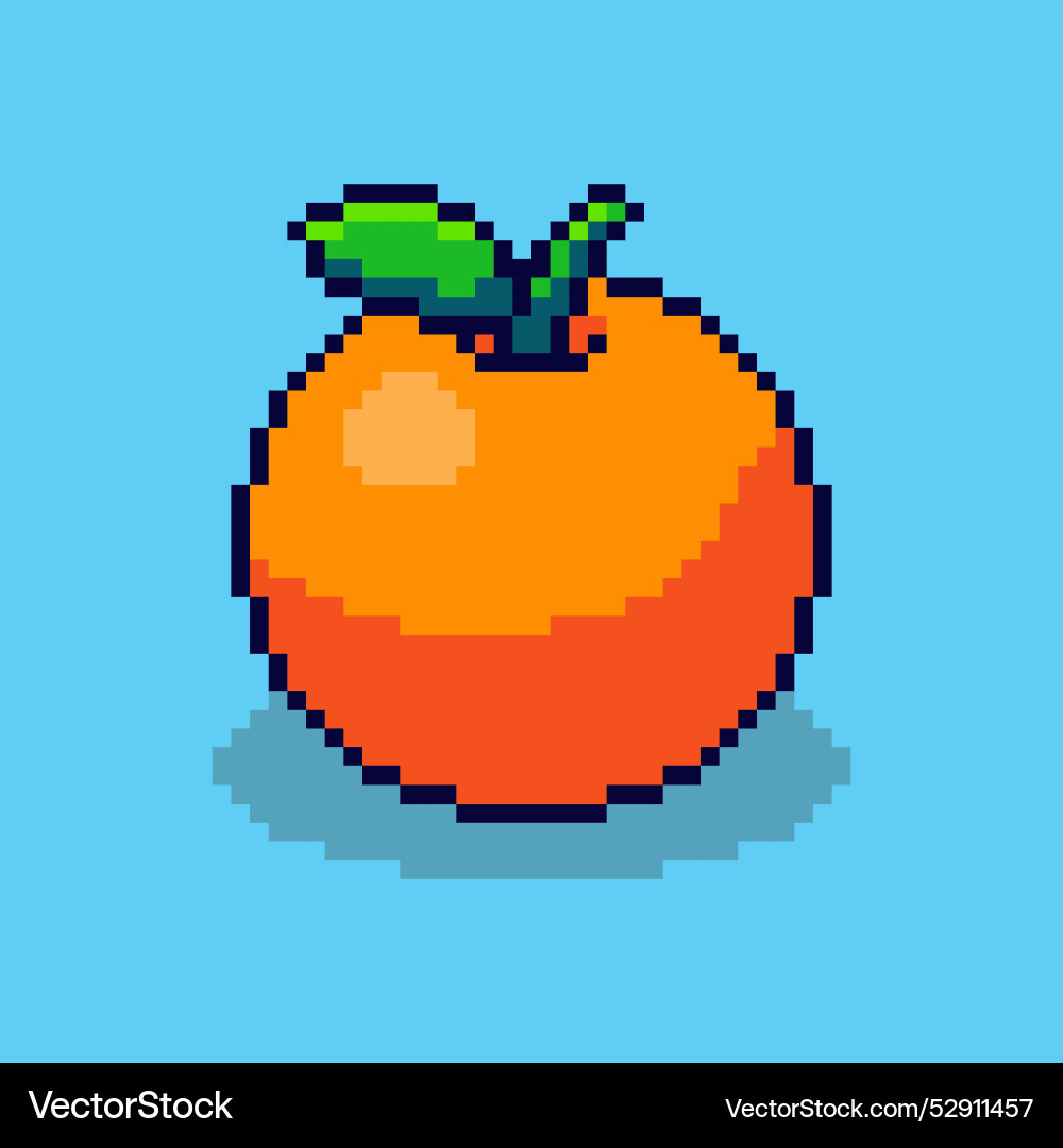 Orange pixel art design background isolated Vector Image