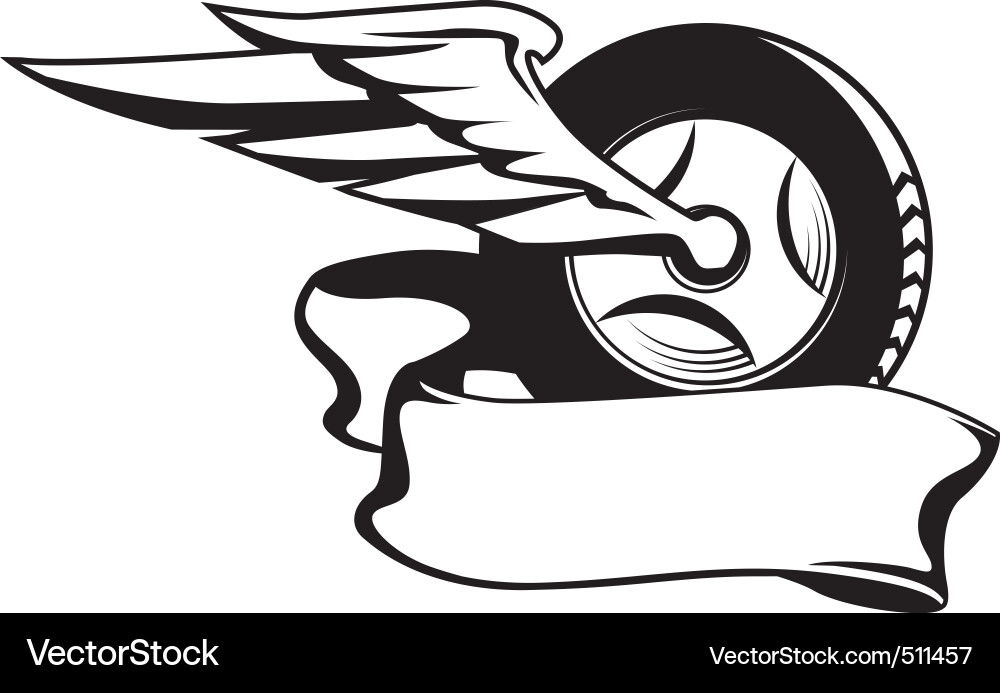 Rad mit Flügeln Lizenzfreies Vektorbild - VectorStock