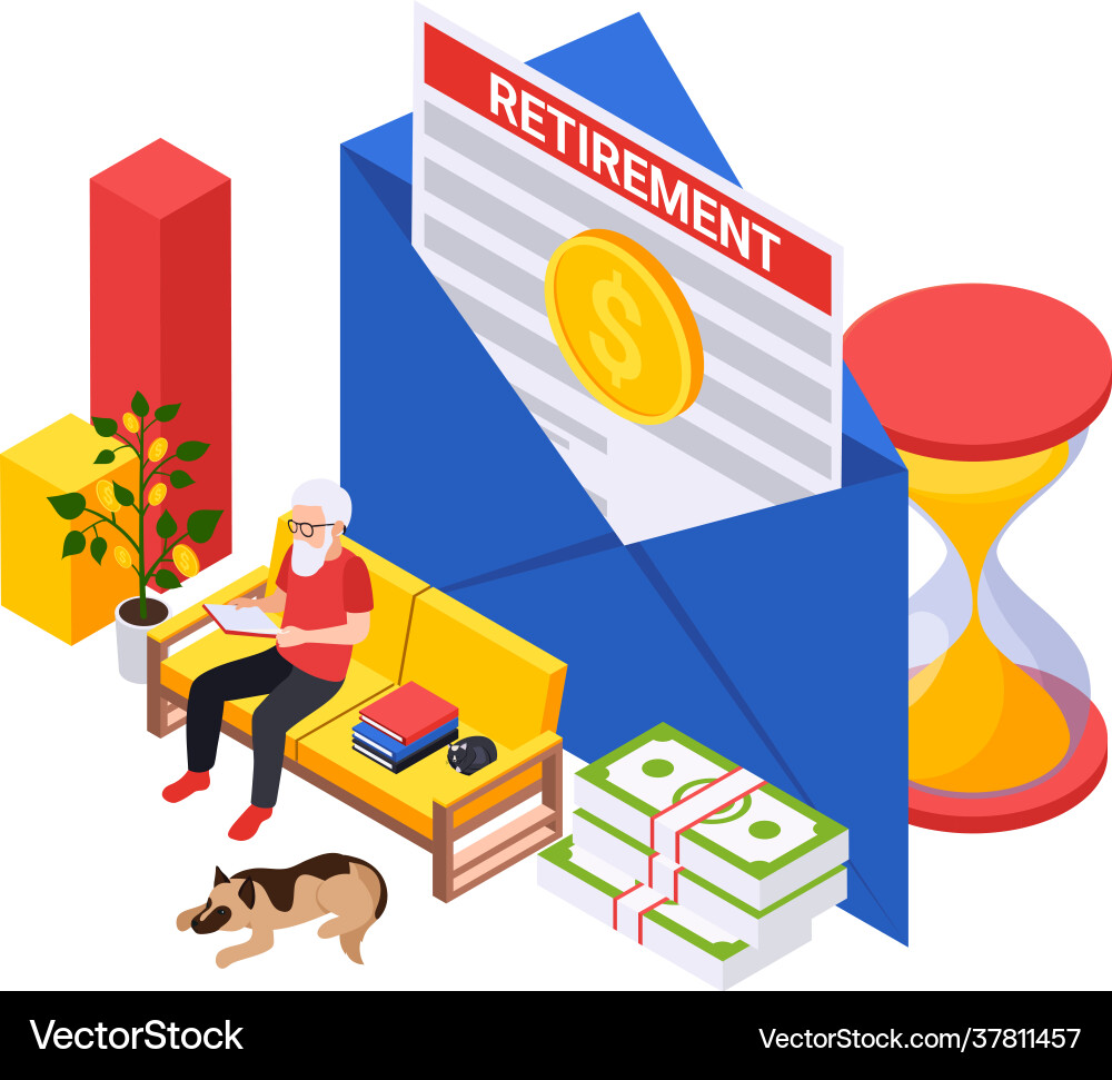 Retirement severance package composition Vector Image
