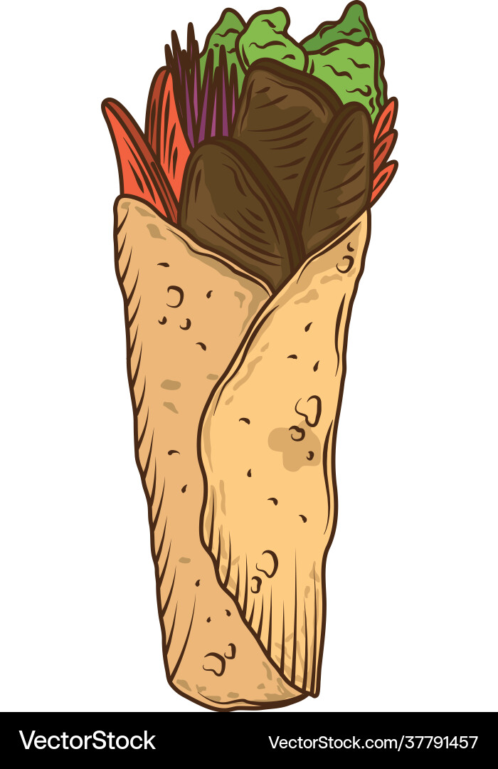 Shawarma arabian traditional Royalty Free Vector Image