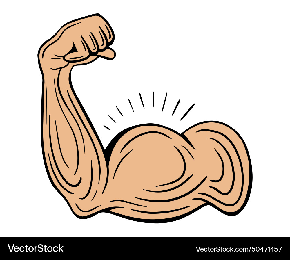 Strong arm powerful muscular biceps hand Vector Image