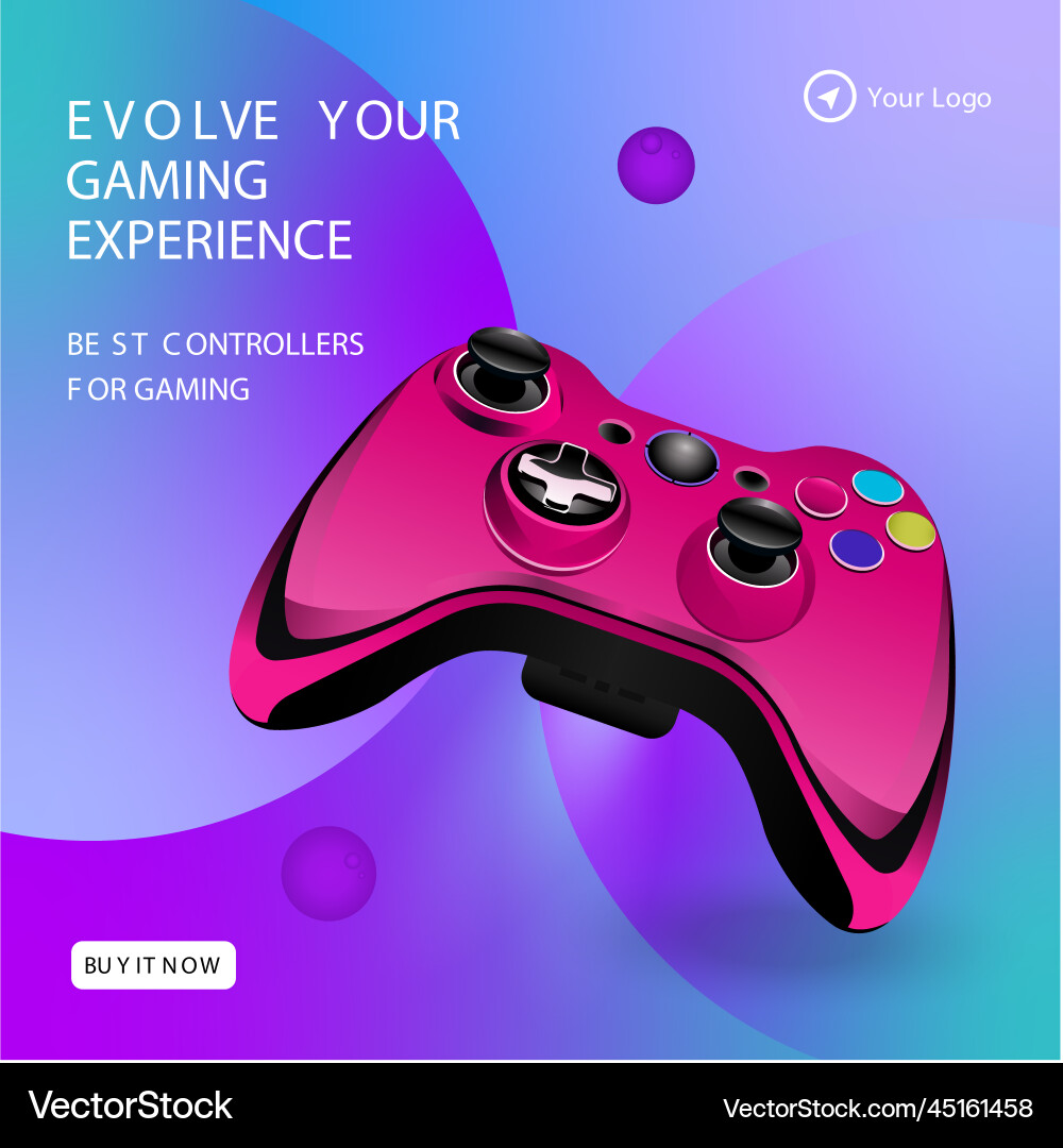 Banner design of best controllers for gaming Vector Image