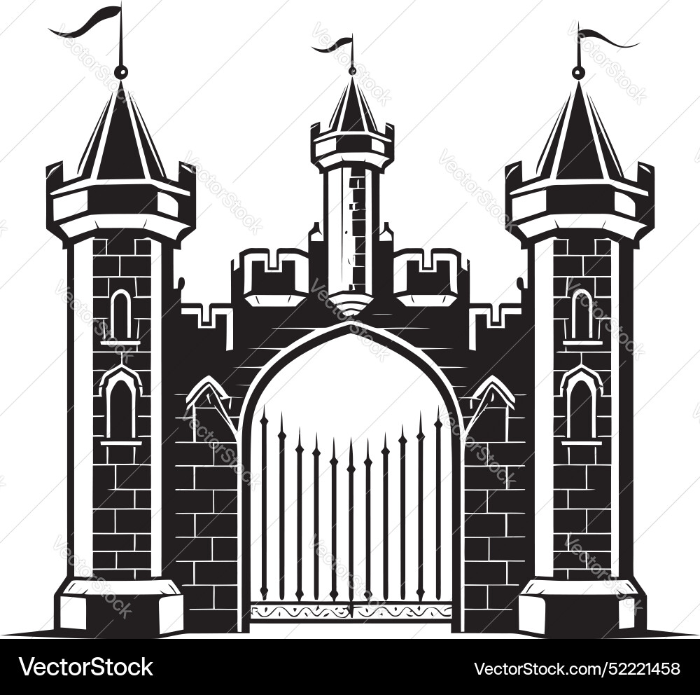 Castlewatch gate emblem design fortressarch Vector Image