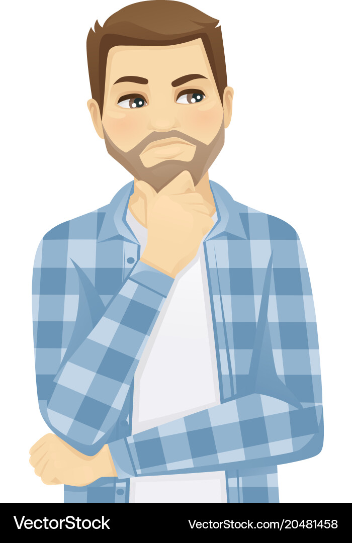 Contemplative Man Royalty Free Vector Image - VectorStock