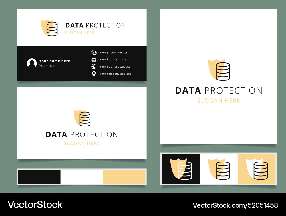 Data protection logo concept featuring shield Vector Image