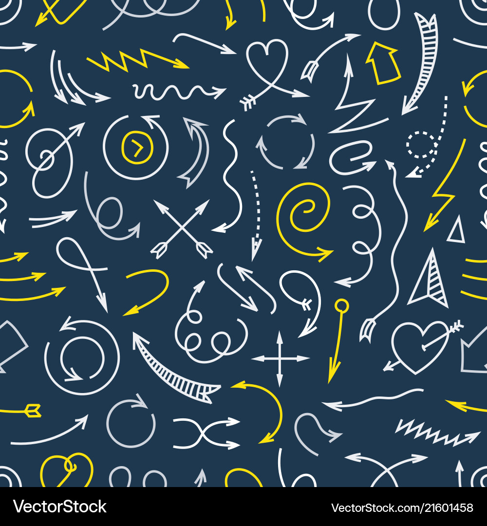 Different simple arrows seamless color pattern Vector Image