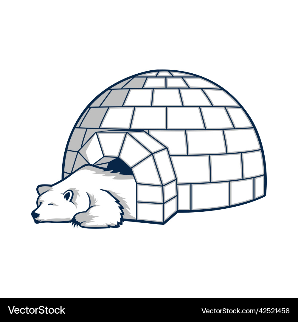 Egloo and bear design Royalty Free Vector Image