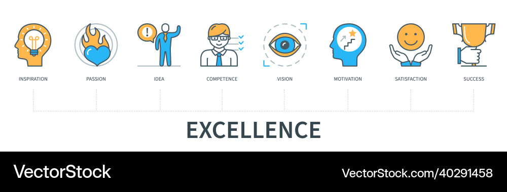 Excellence concept with icons inspiration Vector Image