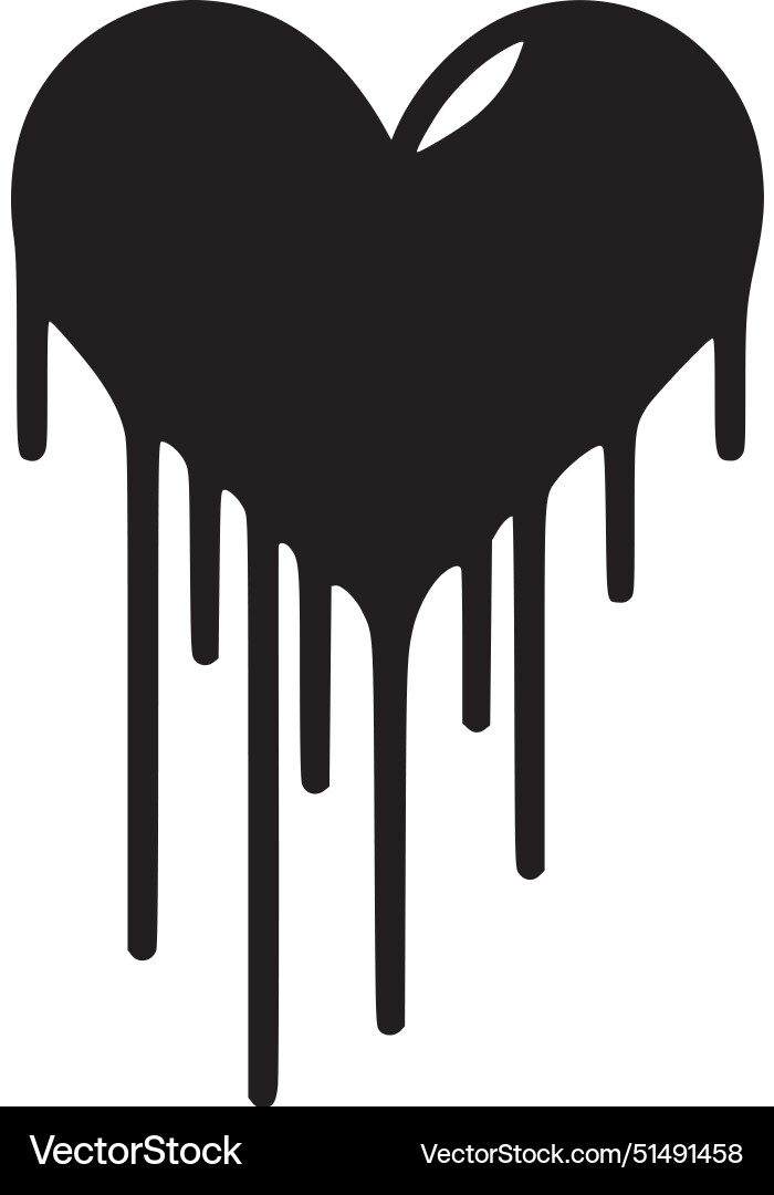 Heart dripping - minimalist and flat logo Vector Image