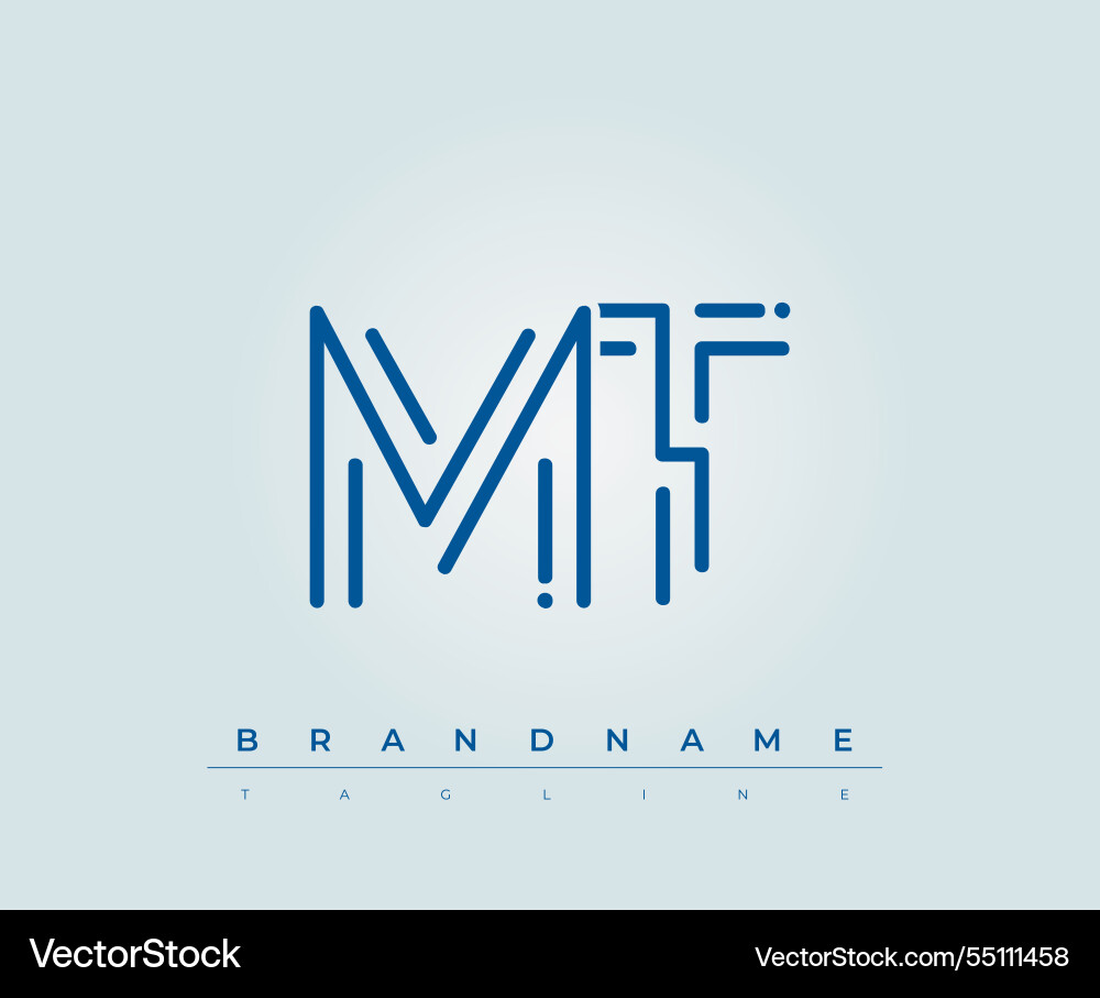 Mt technology letter logo template Royalty Free Vector Image