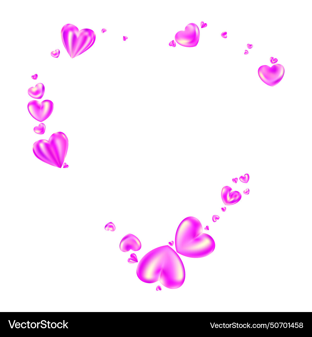 Pink glossy realistic heart frame isolated Vector Image