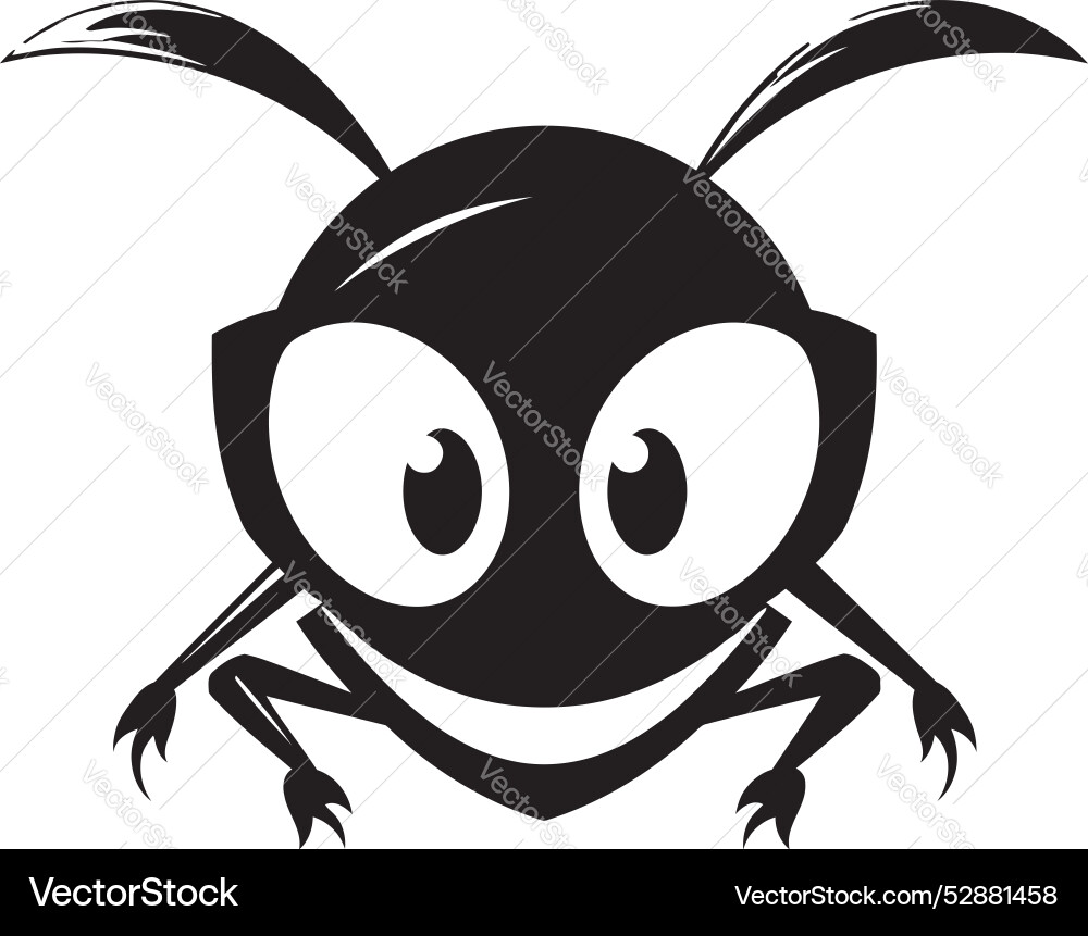 Streamlined ant emblem black logo Royalty Free Vector Image