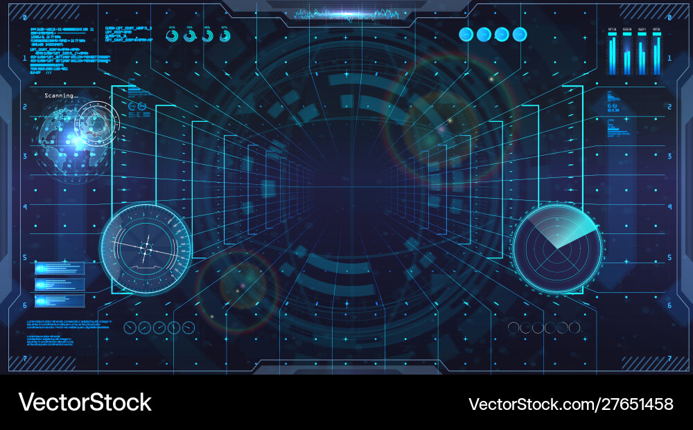 Virtual reality in hud style Royalty Free Vector Image
