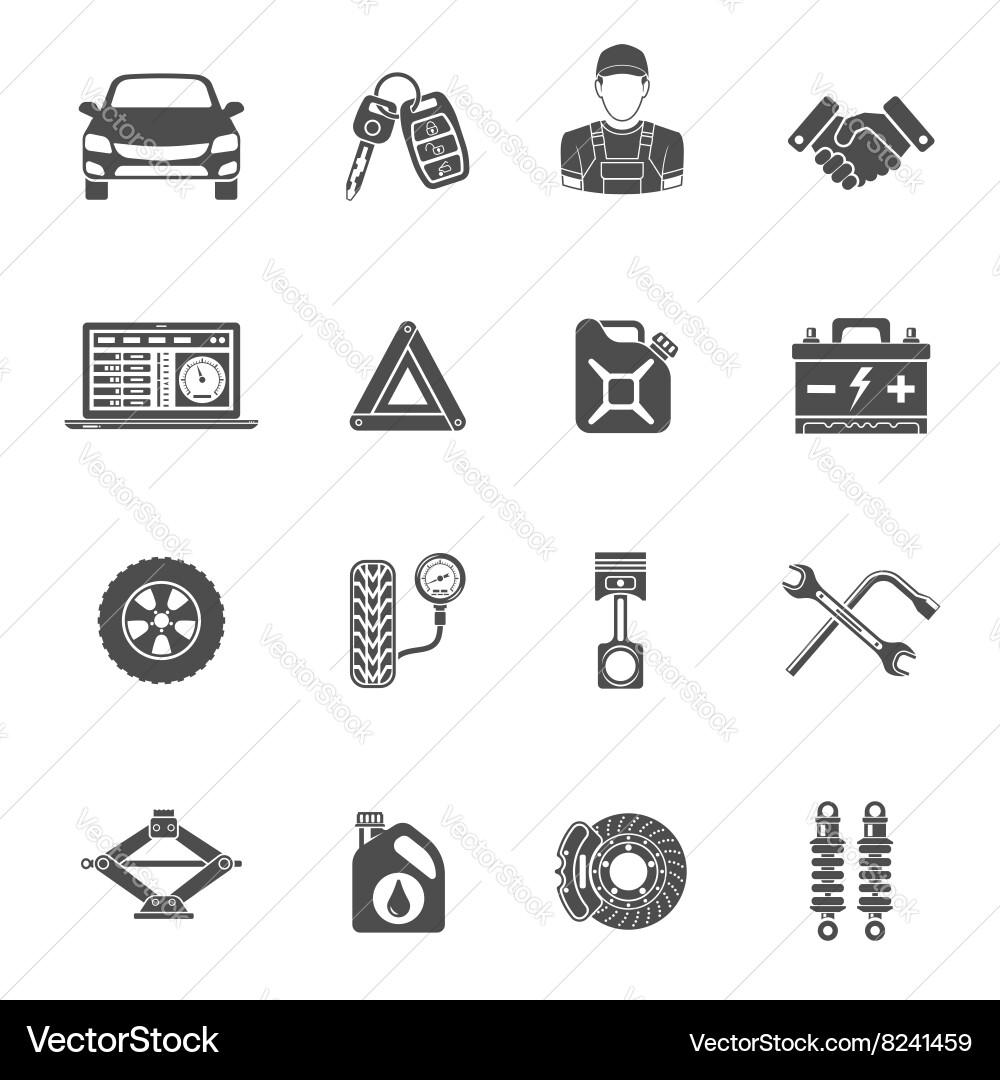 Car service icons set Royalty Free Vector Image