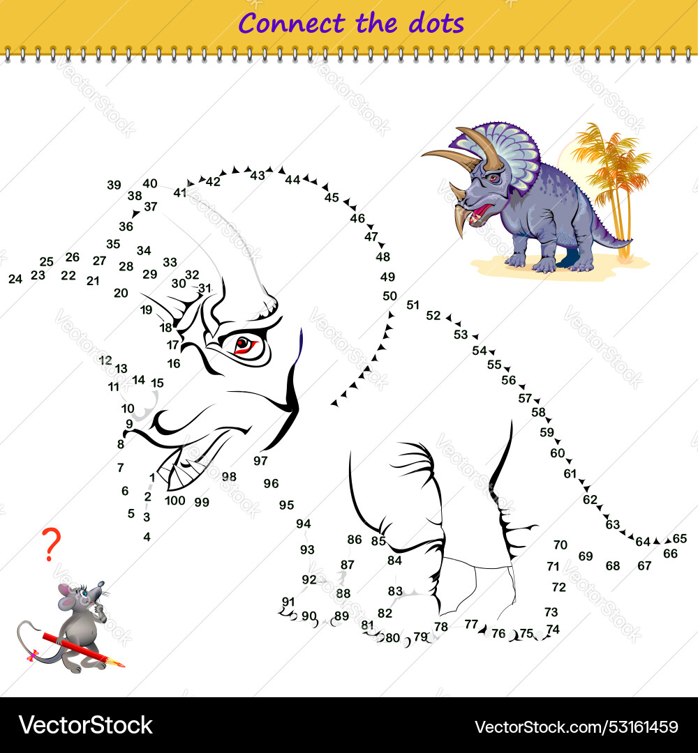 Connect the dots from 1 to 100 and draw Royalty Free Vector