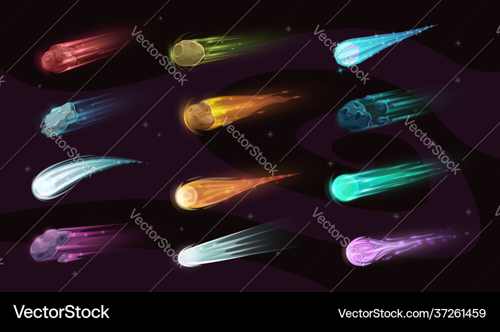 Fiery Comet in Space Royalty Free Vector Image