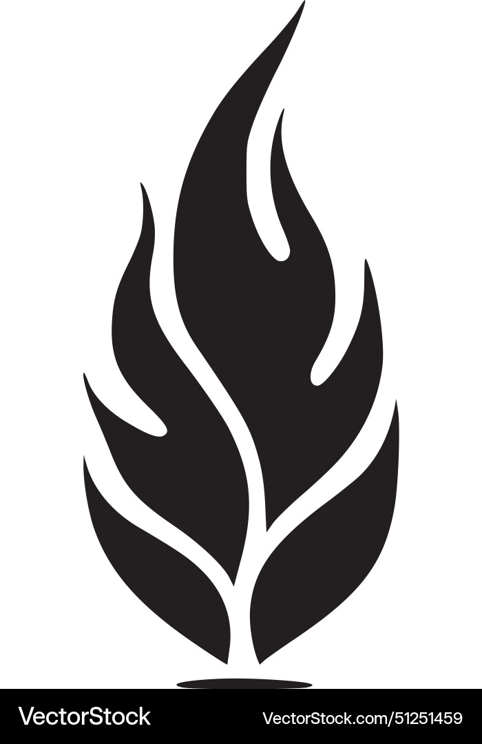 Fire - minimalist and flat logo Royalty Free Vector Image