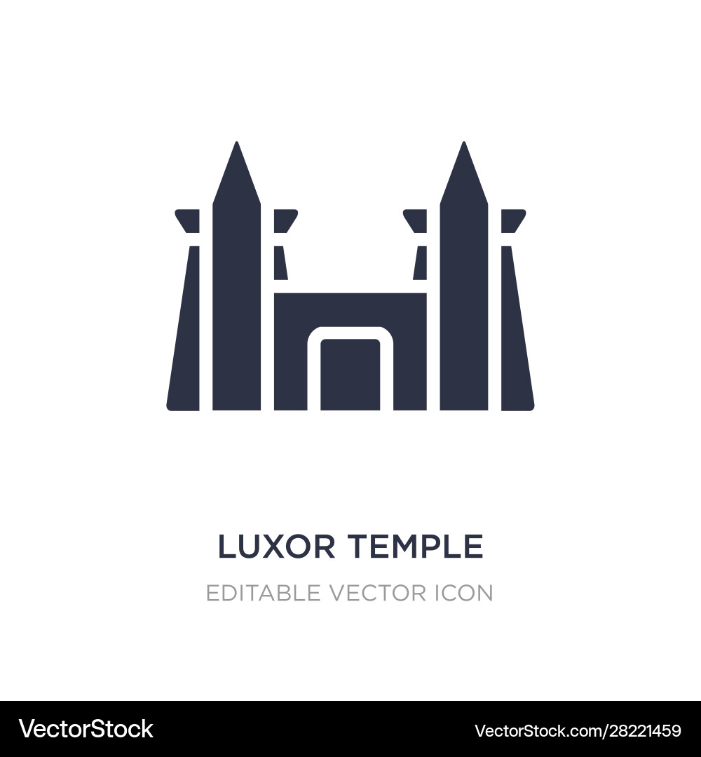 Luxor Temple Icon - Black & White Royalty Free Vector