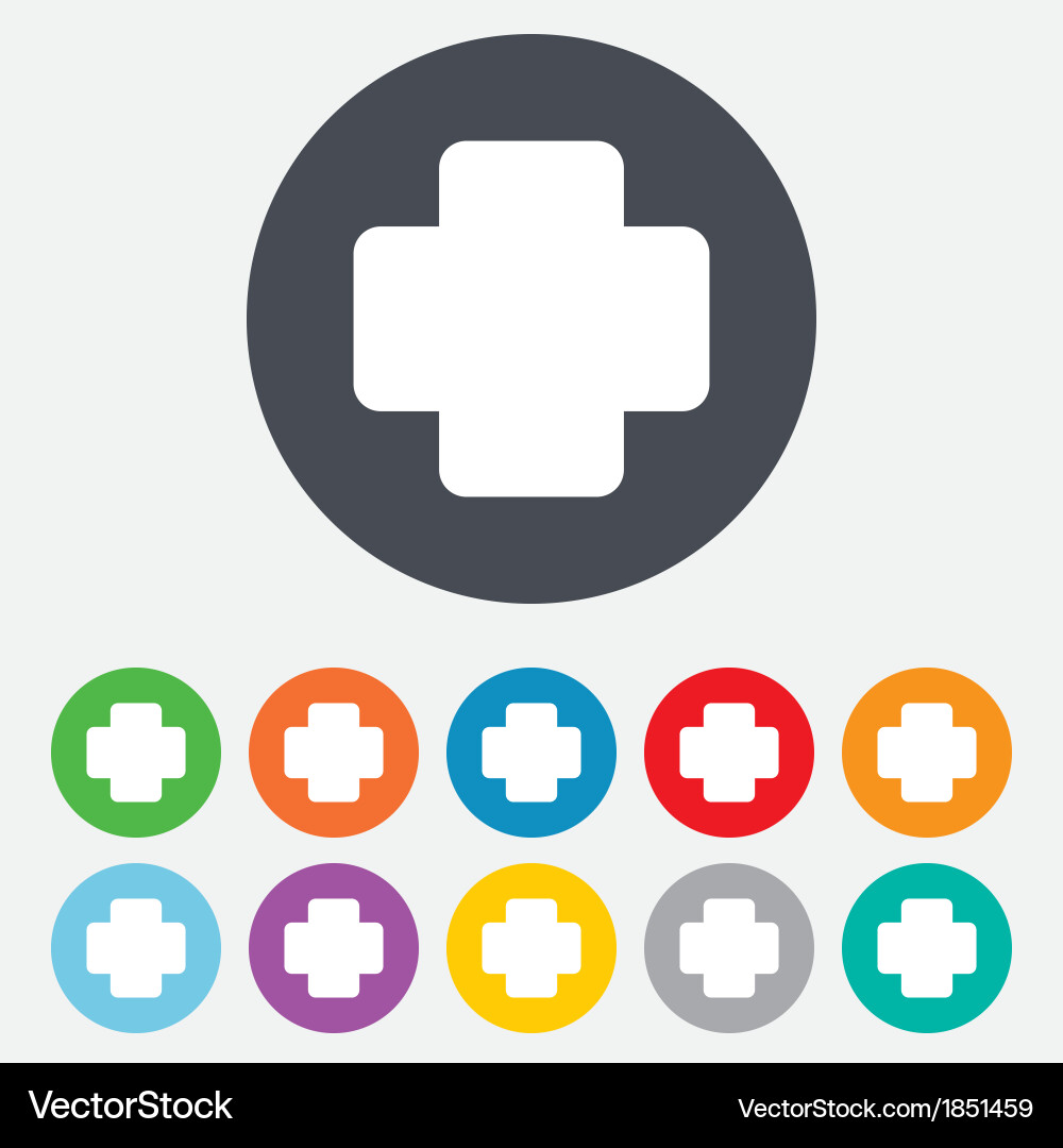 Medical cross sign icon diagnostics symbol Vector Image