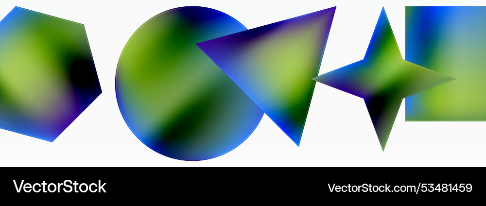 Neon color geometric shapes square triangle circle