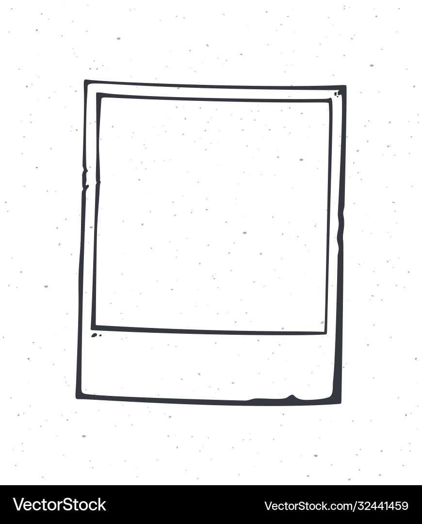 Outline instant photo frame empty retro Royalty Free Vector