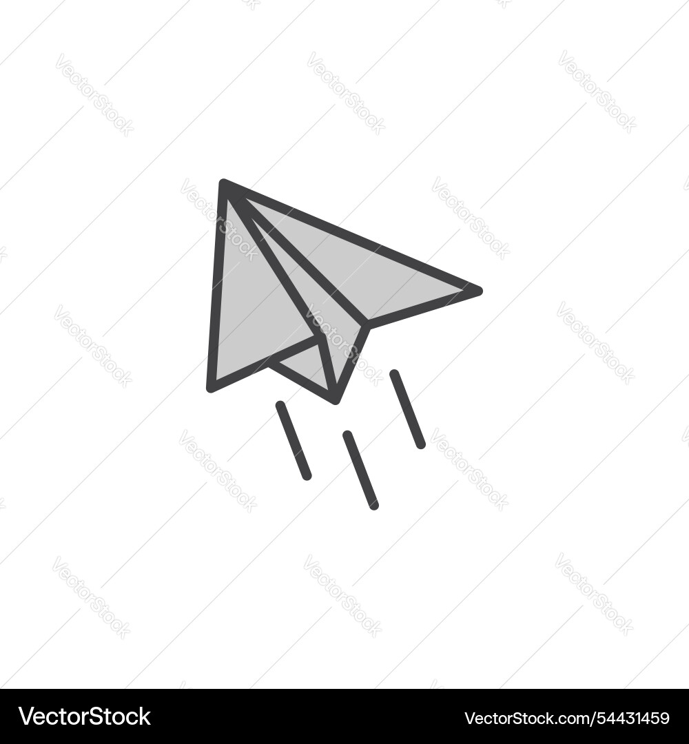 Paper plane icon in colored version Royalty Free Vector