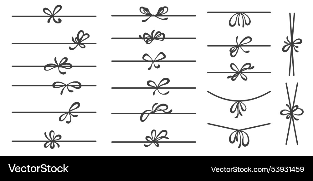 Ribbon bow for gift and present box simple hand Vector Image