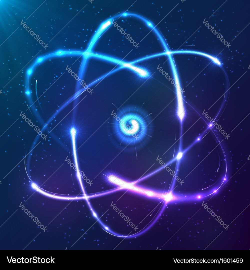 Shining atom neon scheme Royalty Free Vector Image
