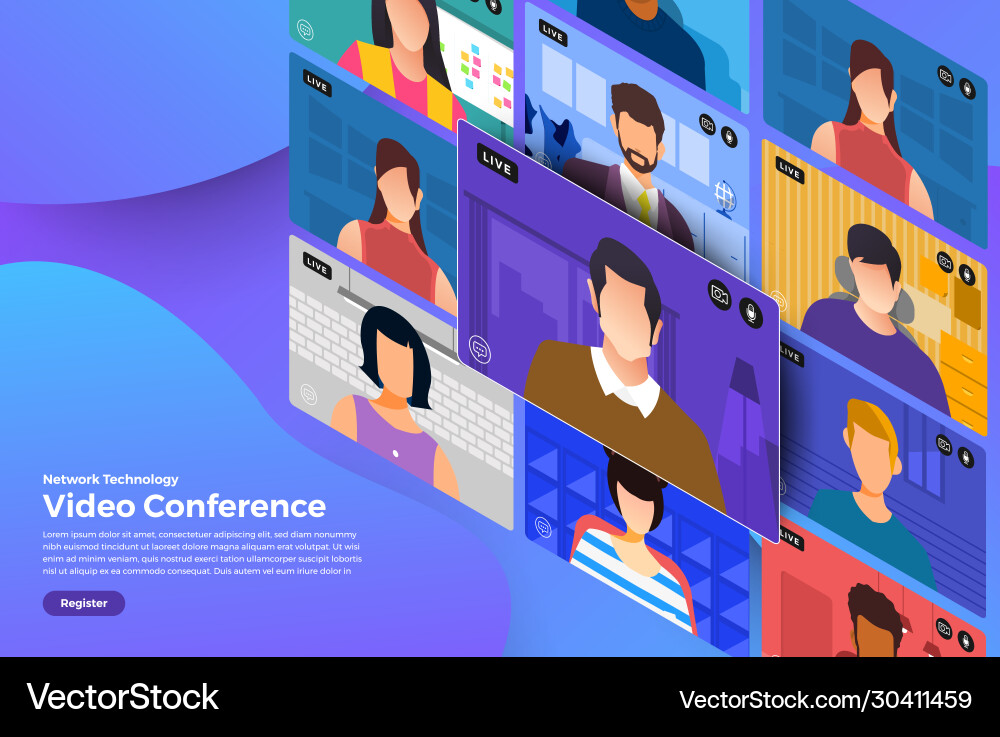 Video conference 08 Royalty Free Vector Image - VectorStock