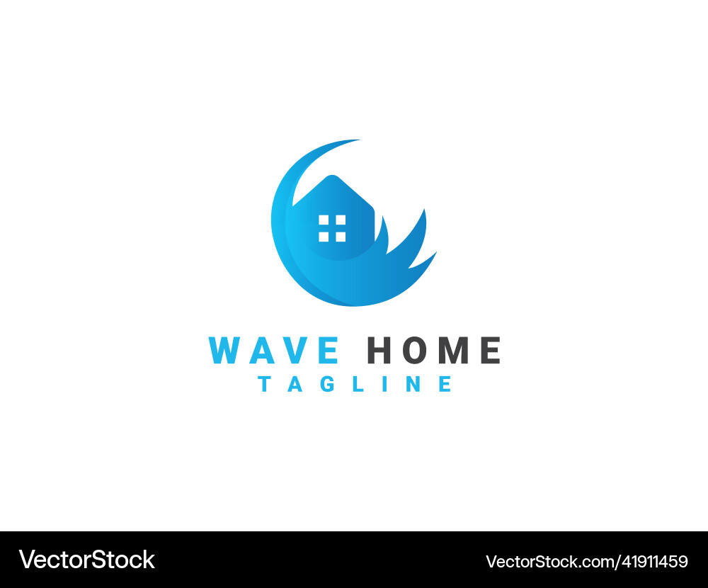 Wave home real estate logo design template Vector Image