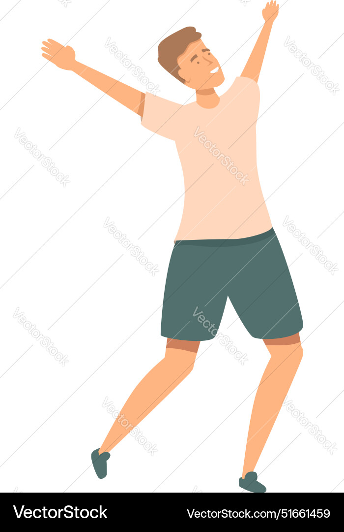 Young man jumping for joy celebrating success Vector Image