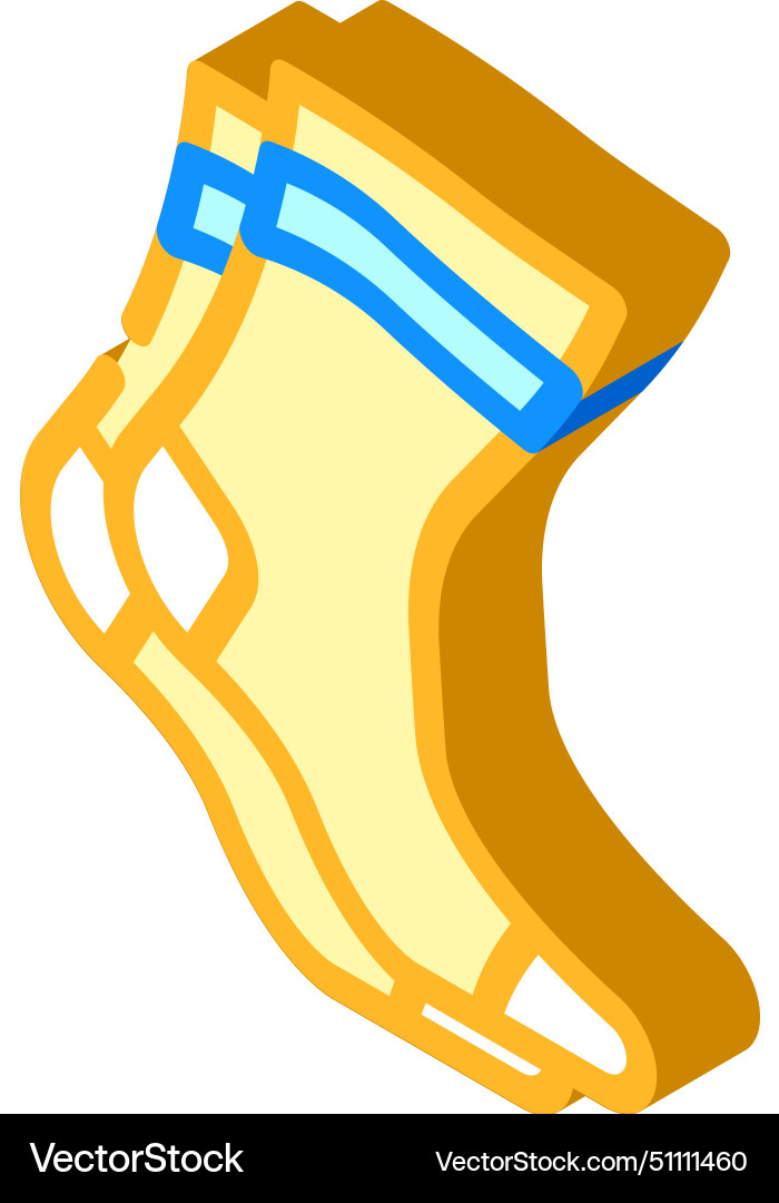 Athletic socks clothing isometric icon Royalty Free Vector