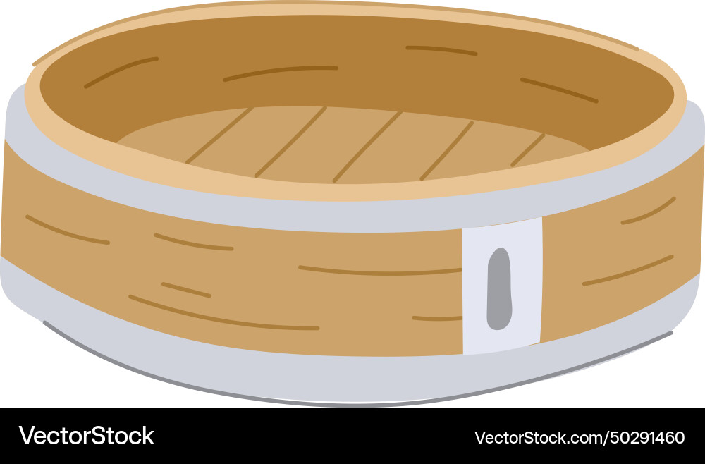 Basket bamboo steamer cartoon Royalty Free Vector Image