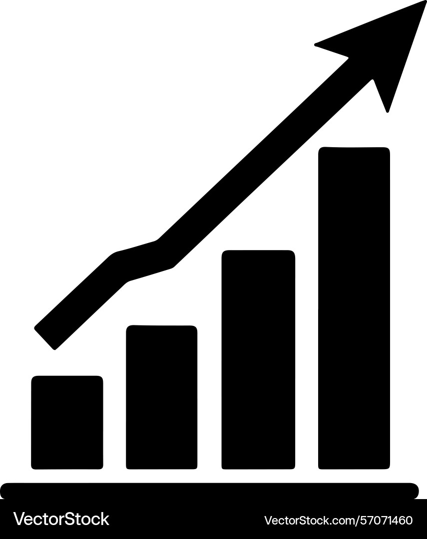 Business Growth Trend Graph Royalty Free Vector Image