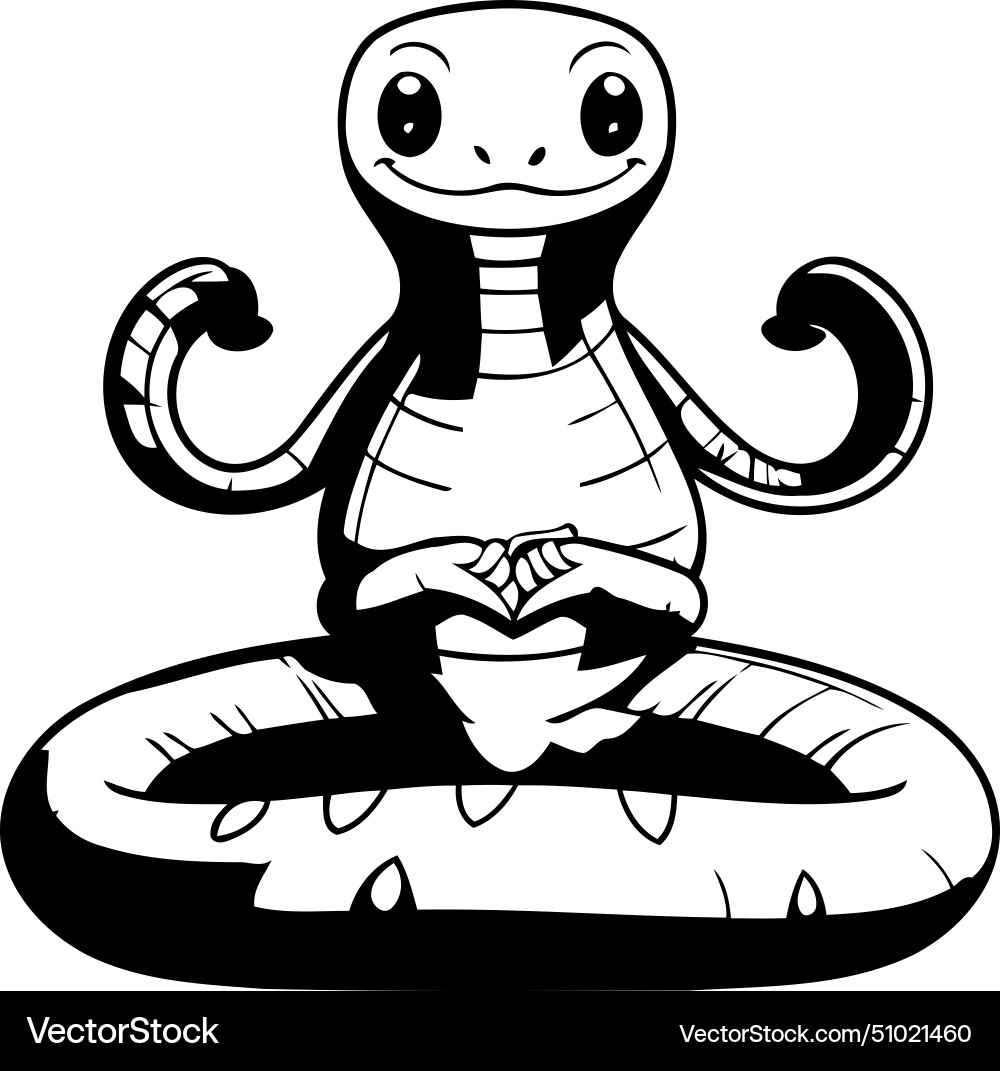 Cute cartoon cobra snake isolated on white Vector Image