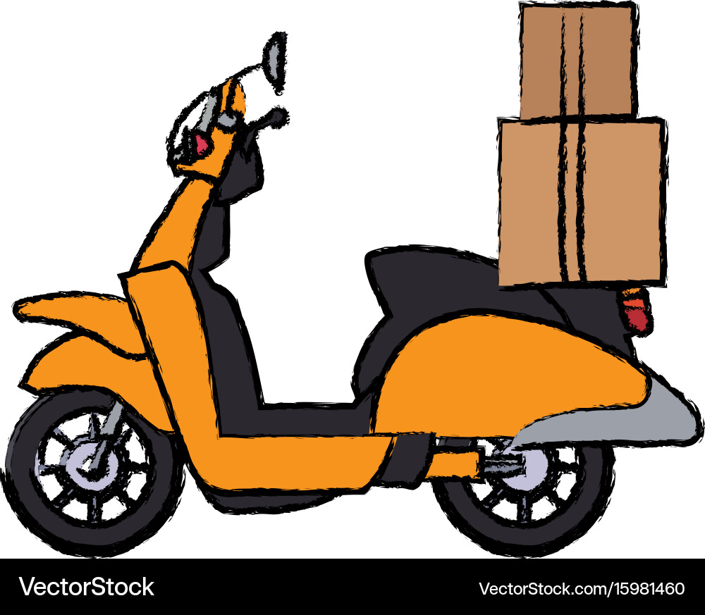 Delivery scooter logistics and transport Vector Image