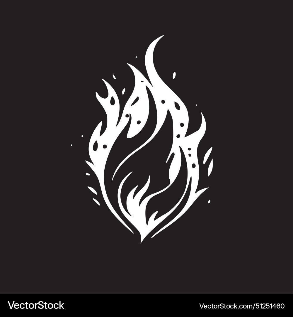 Fire - minimalist and flat logo Royalty Free Vector Image