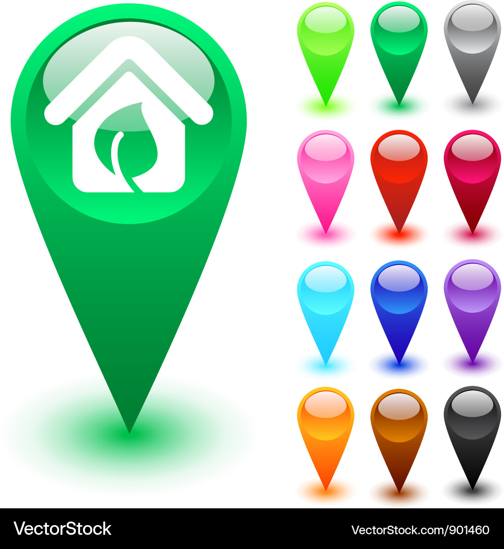 Green home button Royalty Free Vector Image - VectorStock