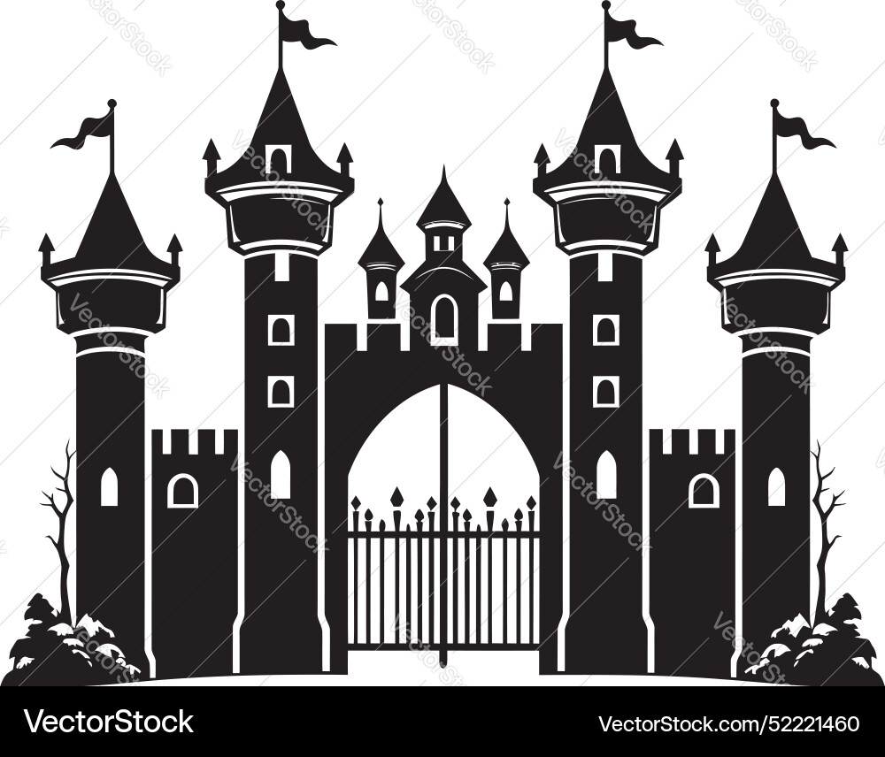 Medievalentry castle gate icon kingdomportal Vector Image