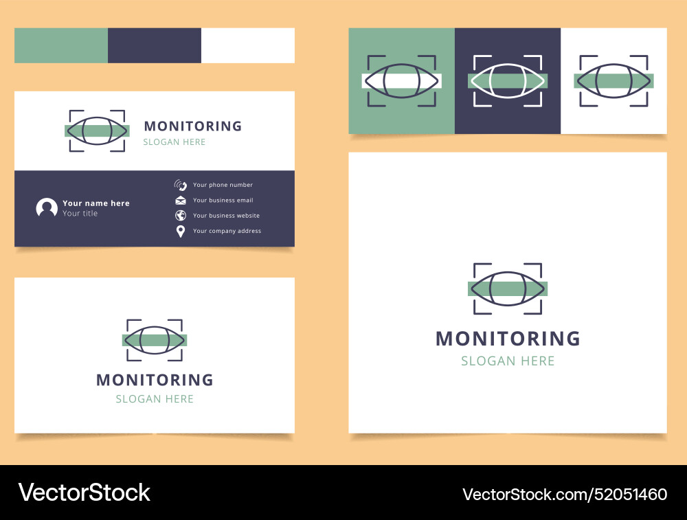 Monitoring logo concept featuring eye inside Vector Image
