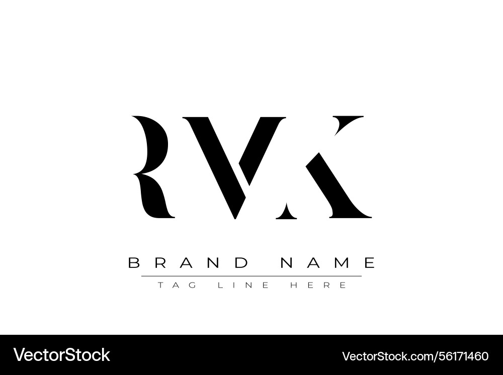 Rmk abstract letter logo design Royalty Free Vector Image