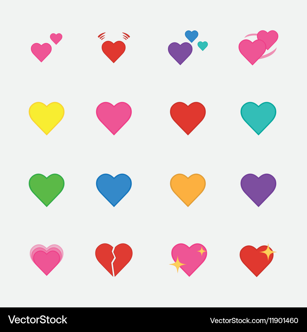 Set of heart icon Royalty Free Vector Image - VectorStock